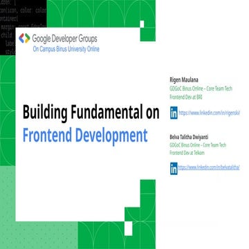 [GDGoC BiOn] Building Fundamental on Frontend Development | PPTX