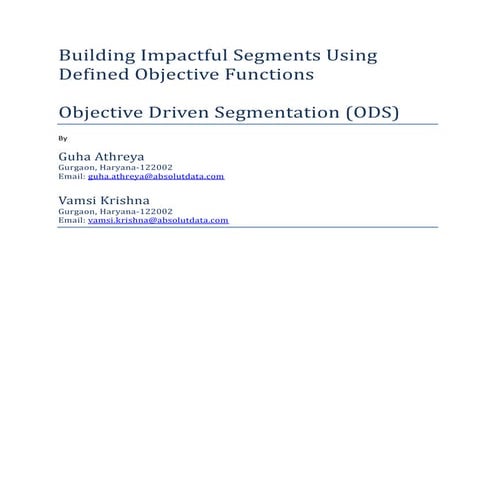 Objective Driven Segmentation | PDF | Business Accounting & Finance ...