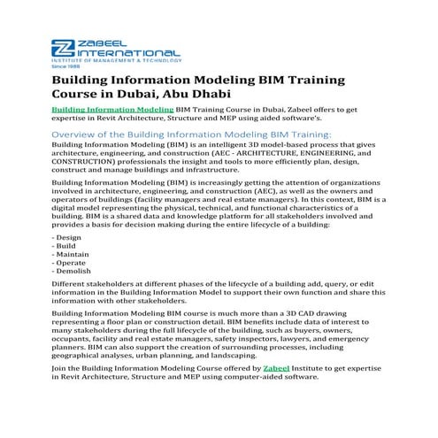 Building Information Modeling BIM Training Course in Dubai.pdf