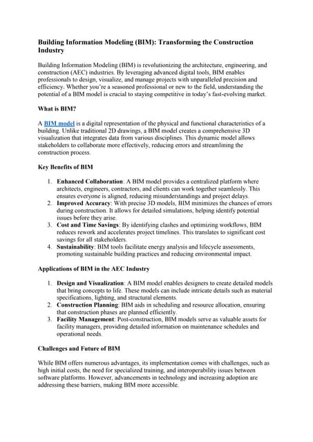 What Is a BIM Model A Comprehensive Guide to Building Information ...