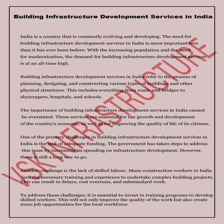 Building Infrastructure Development Services in India | PDF