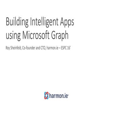 Building Intelligent Apps Using Microsoft Graph | PPTX | Social ...