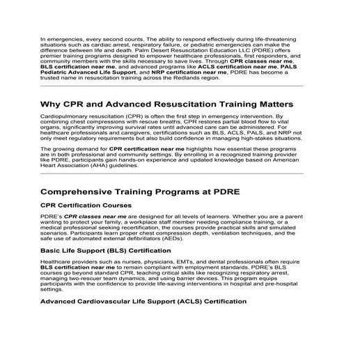 Building Lifesaving Skills with CPR Classes Redlands – Palm Desert ...