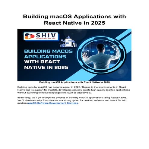 React Native for macOS App Development in 2025 | PDF