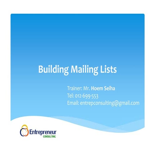 Building mailing lists | PDF