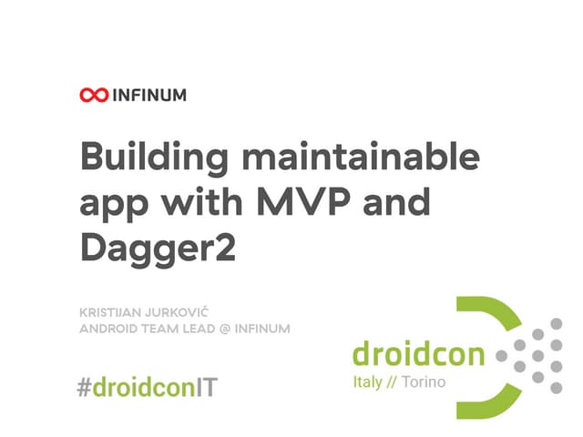 Building maintainable app | PPT Building maintainable app | PPT