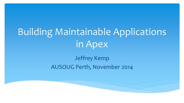 Building Maintainable Applications in Apex | PPT Building Maintainable Applications in Apex | PPT