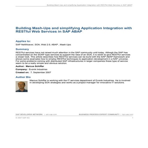 Building Mash Ups And Simplifying Application Integration With Res Tful Web Services In Abap Pdf