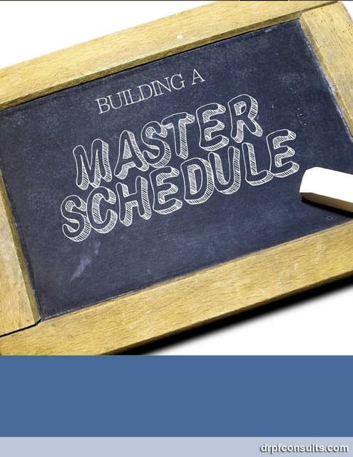 Building a Master Schedule | PPT