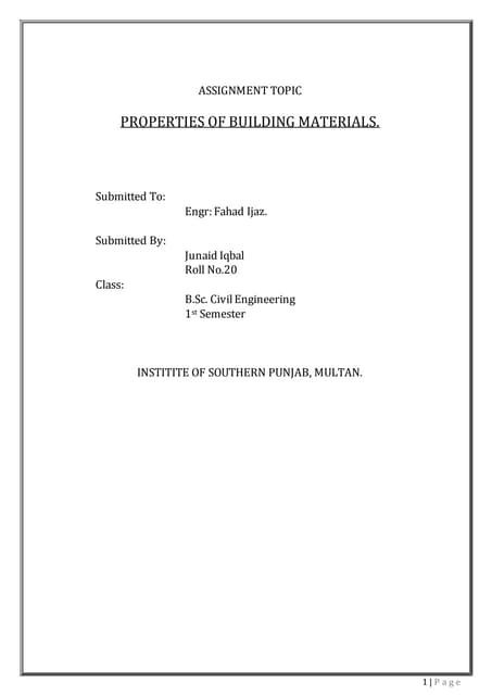 some of the basic properties of construction materials | PPTX