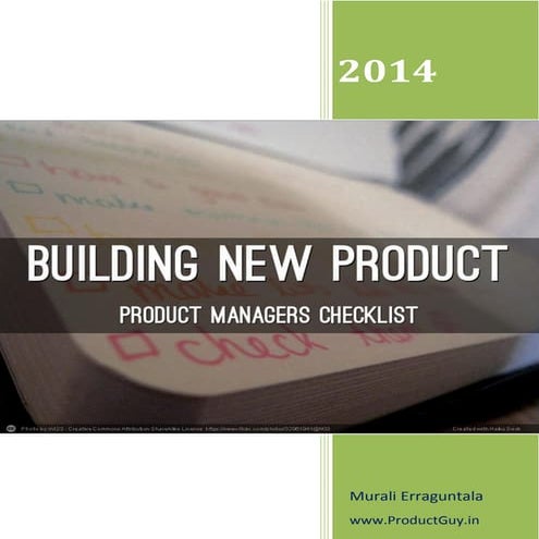 Building New Product - Product Managers Checklist | PDF