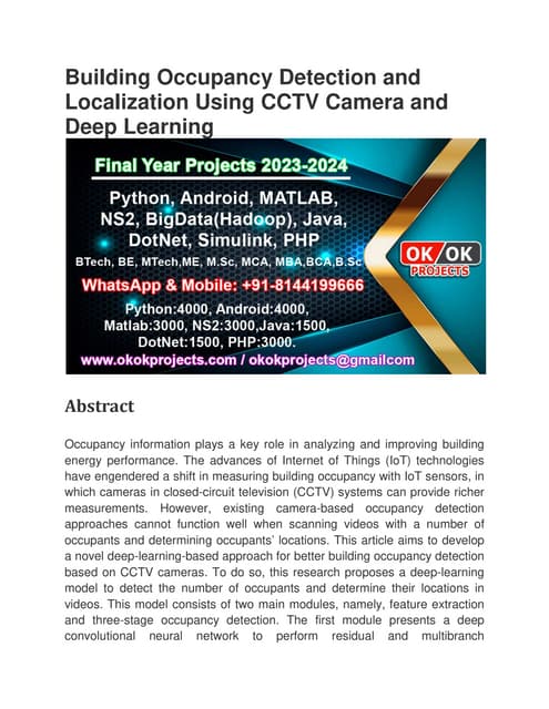 Building Occupancy Detection And Localization Using Cctv Camera And