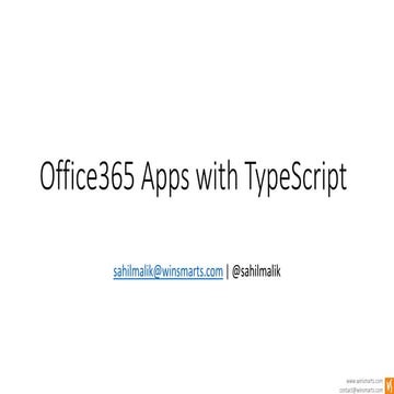 Building Office 365 Apps with TypeScript | PDF