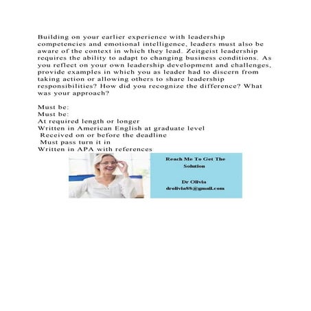 Building on your earlier experience with leadership competencies and ...