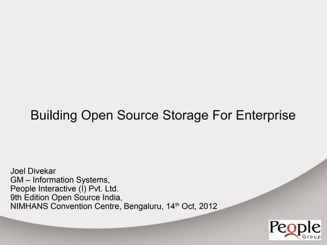 Building open source storage for enterprise | PPT Building open source storage for enterprise | PPT