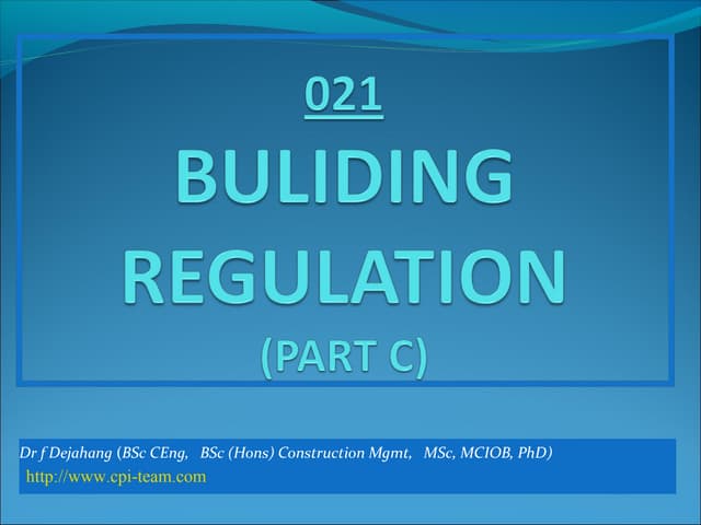 Building regulation | PPTX | Houses | Real Estate