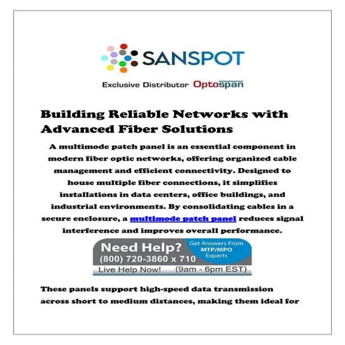 Fiber Patch Panel: Efficient Management for Your Fiber Optic Network | PDF