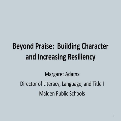 Building Resiliency And Success In Children | PPT