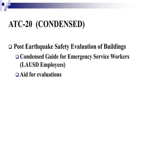 BUILDING SAFETY EVALUATION ATC 20.ppt
