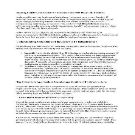 Building Scalable And Resilient It Infrastructures With Hex64info