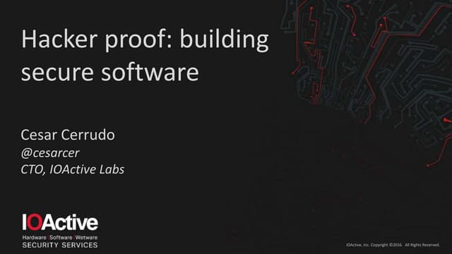 Hacker Proof: Building Secure Software | PPT Hacker Proof: Building Secure Software | PPT