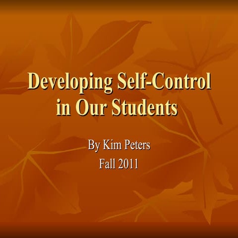 Building self discipline in our students | PPT