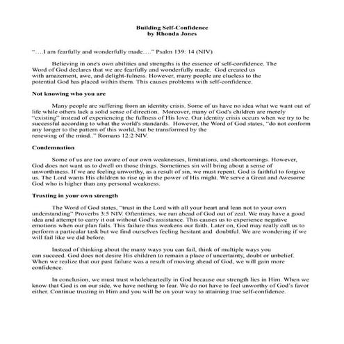 Building self confidence | PDF