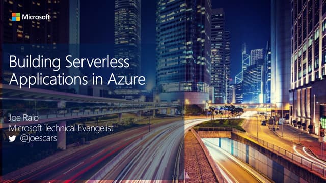 Building serverless applications on azure | PPT Building serverless applications on azure | PPT