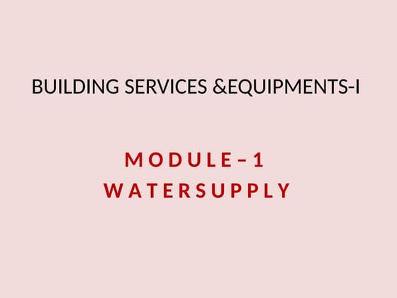 Basics of Water supply and sanitation Engineering | PPTX | Water ...