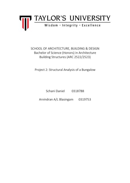 Building Structure - Structural Analysis of a bungalow | PDF | Civil Engineering Industry ...