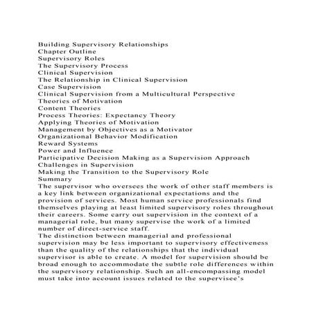 Building Supervisory RelationshipsChapter OutlineSupervisory R.docx