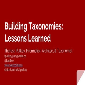 Building taxonomies lessons learned | PPTX