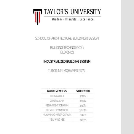 Building technology report | PPT