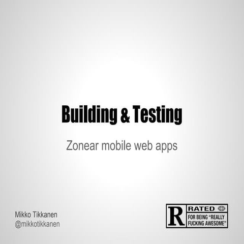 Building and Testing Zonear Web Apps | PDF