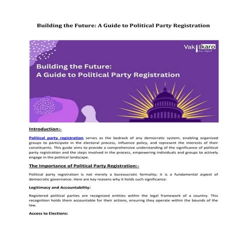 Political Party Registration: A Blueprint for Civic Engagement | DOCX