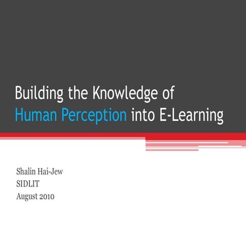 Building the Knowledge of Human Perception into E-Learning | PDF