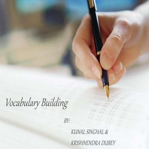 Building vocabulary | PPTX | Education