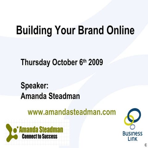 Building Your Brand Online | PPT | Marketing and Advertising | Business