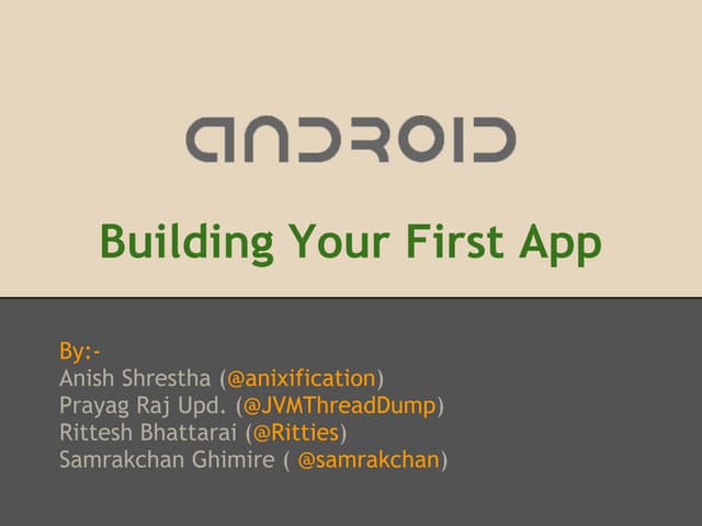 Building Your First Android App Ppt 4436