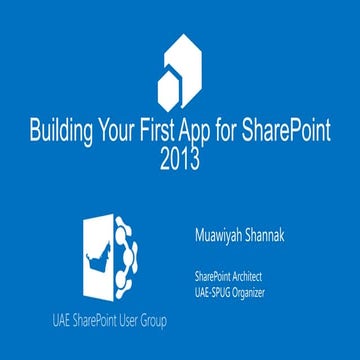 Building your first app for share point 2013 | PPT