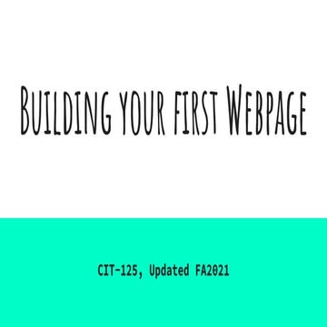 Building Your First Webpage Ppt 9294