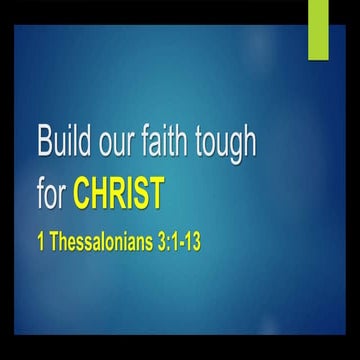 Build our faith tough for Christ - Church Of Christ in Las Pinas - Bro ...