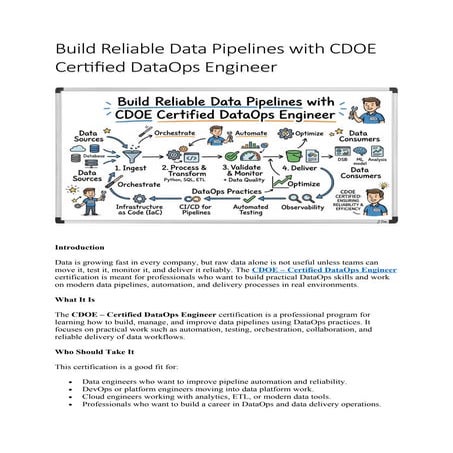 Build Reliable Data Pipelines with CDOE Certified DataOps Engineer.docx
