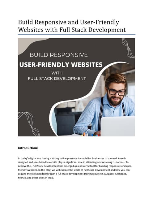 Build Responsive and User-Friendly Websites with Full Stack Development ... Build Responsive and User-Friendly Websites with Full Stack Development ...