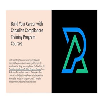 Build Your Career with Canadian Compliances Training Program.pptx