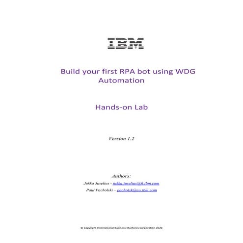 Build Your First Rpa Bot Using Ibm Rpa Automation Pdf