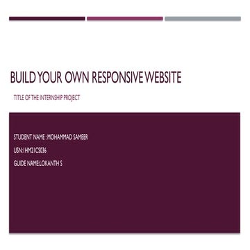BUILD YOUR OWN RESPONSIVE WEBSITE USING UI DESIGN pptx | PPT