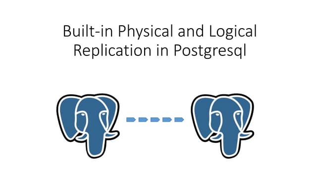 Built In Physical And Logical Replication In Postgresql Firat Gulec Ppt