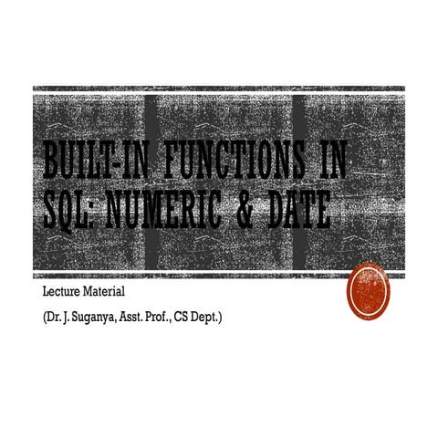 SQL numeric data types example, syntax and examples | PPTX