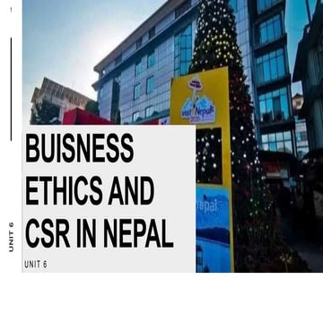 BUISNESS ETHICS AND CSR IN NEPAL BBM TU UNIT-6 | PPTX